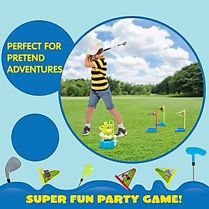 JOYIN Club Golf Comprehensive Toy Set with 3 Golf Clubs, 3 Club Heads, Deluxe Toy Golf Bag, 15 Training Toy Golf Balls and Accessories, for Toddler Kids Boys and Girls Golf, Outdoor Lawn Sport Toy