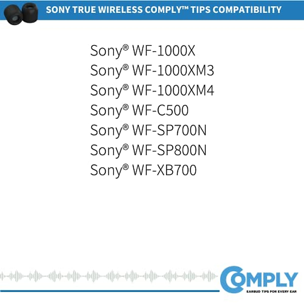 Comply Foam Ear Tips for Sony TrueWireless Earbuds - New Sony XM5, WF-1000XM5, WF-1000XM4, WF-1000XM3, WF-XB700, Ultimate Comfort | Unshakeable Fit | Medium, 3 Pairs