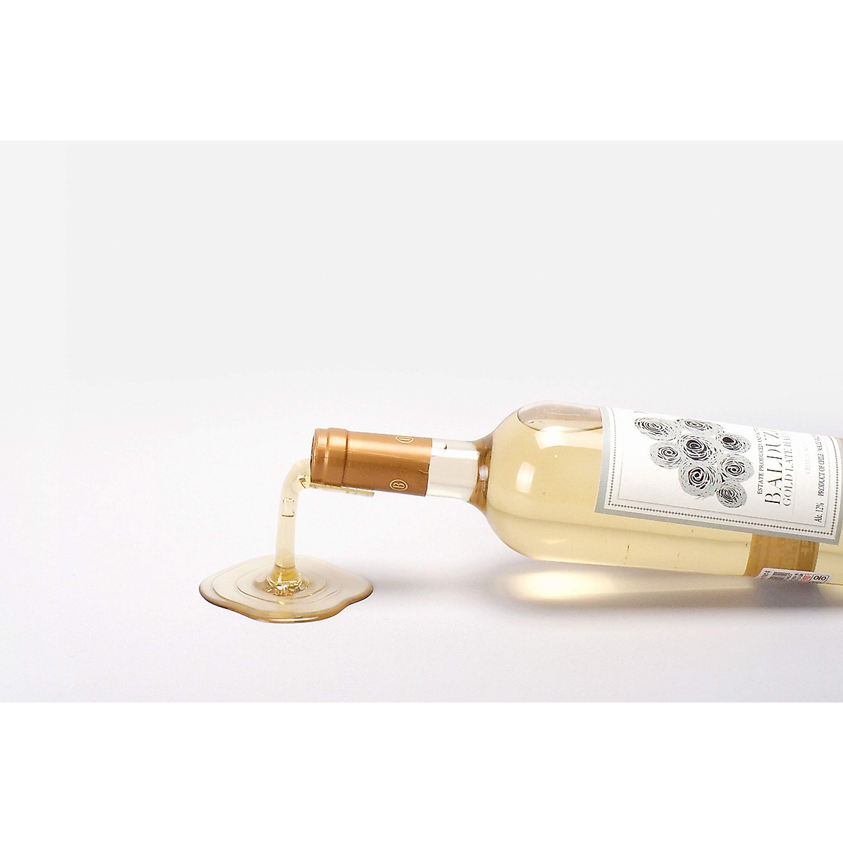 Spilled Wine Bottle Holder - Fun and Unique Way to Display Your Favorite Wine - Red and White (Set of 2)