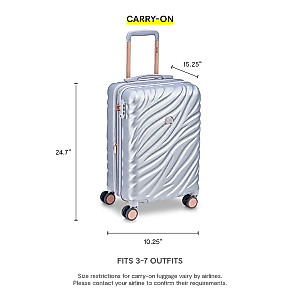 Delsey Paris Alexis Hardside 3-Piece Set, Expandable Luggage with 4 Spinner Wheels, Lightweight Suitcase, 21" Carry-On, 25" Checked Medium, 29" Checked Large, Silver/Rose Gold