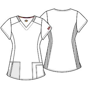 Dickies EDS Signature Women Scrubs Top V-Neck DK880, XS, Ciel