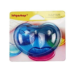 LetGoShop Silicone Gel Wrist Rest Cushion Heart-Shaped Translucence Ergonomic Mouse Pad Cool Hand Pillow Effectively Reduce Wrist Fatigue Pain, Blue