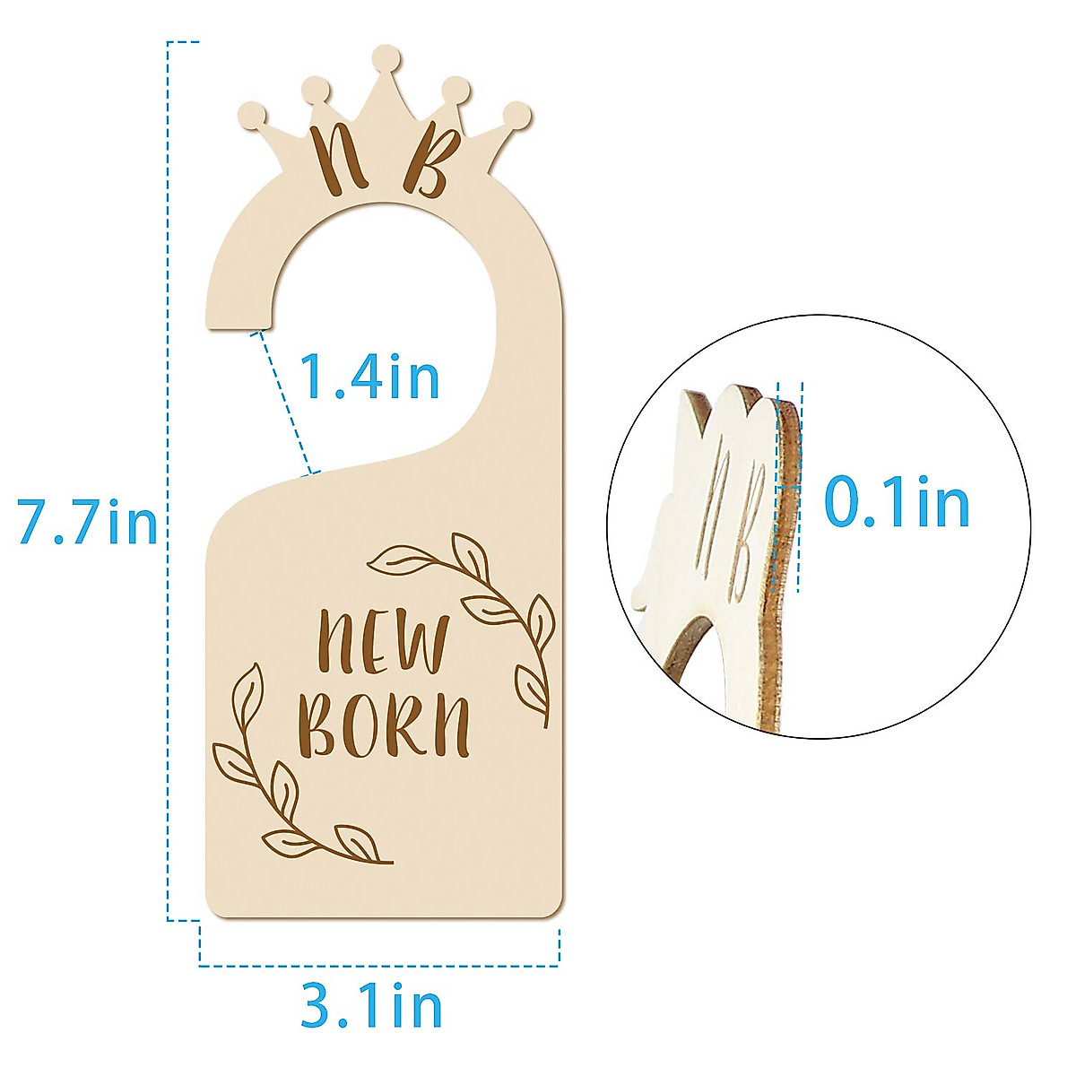 Wooden Unicorn Baby Closet Divider,Upgrade NB to 24 Months Baby Cloth Organizer by Age and Size Nursery Infant Wardrobe Divider Gift for Newborn Baby Shower (Crown)