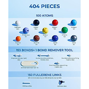 JoyCat Molecular Model Kit (404 pcs), Organic Chemistry Molecule Science Gifts for Ochem and Inorganic Students and Teachers