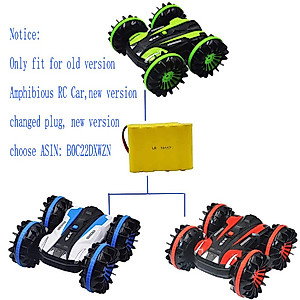 Blomiky 2 Pack 6.0V 700mAh Ni-CD AA Rechargeable Battery Pack SM2P Plug and 2 USB Charger Cable Fit for Old Version 11.5Inch Amphibious Stunt RC Cars Vehicles / 6V 700mAH and USB 2