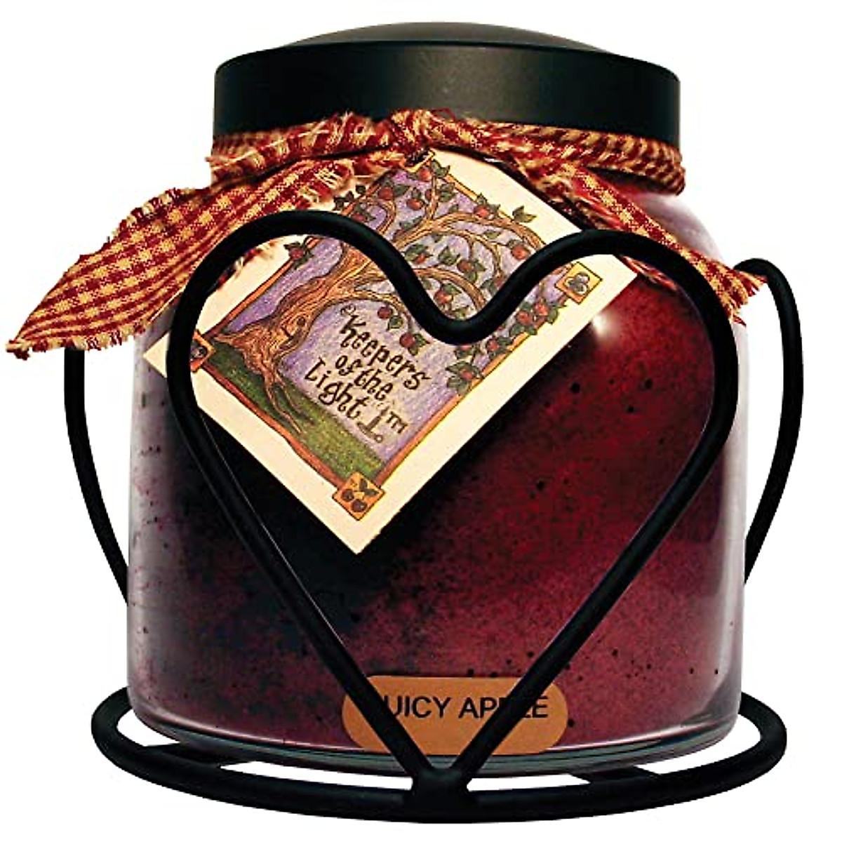 Valentine's Day Special Bundle Bonfire by The Lake - 34oz Papa Scented Candle Jar Plus Black Heart Candle Jar Holder