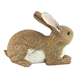 Design Toscano QM200861 Bashful The Bunny Lying Down Rabbit Outdoor Garden Statue, 10 Inch, full color
