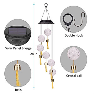 Winzwon Gifts for Mom Mothers Day from Daughter Solar Wind Chimes Outdoor Home Mobile Hanging Garden Patio Porch Yard Decor Birthday Gifts for Women