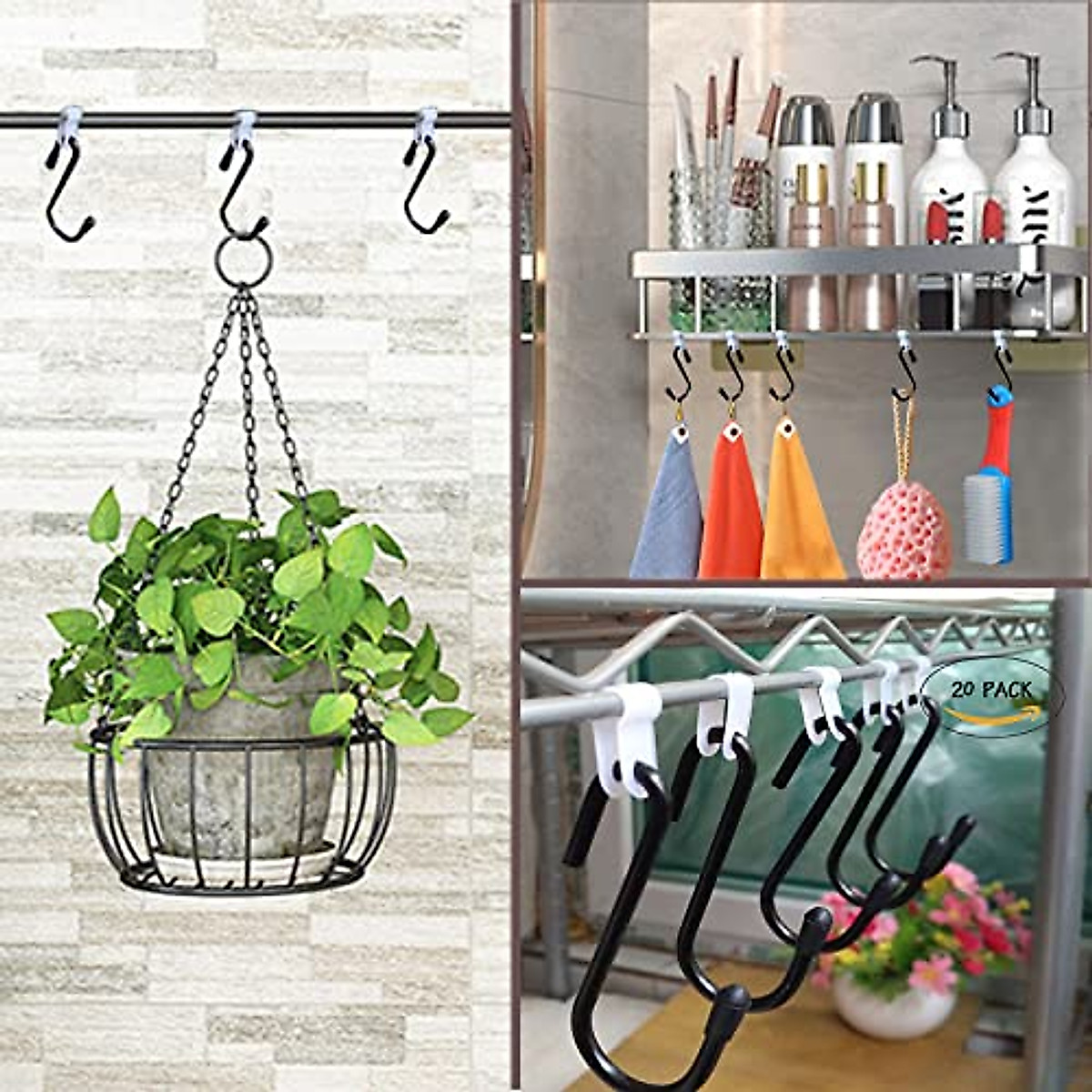 Crhexpva Anti Drop Wire Shelving S Hooks Metal Rack Hangers Untensil Hanging Hooks Shelves Hooks, Accessories Hangers (Shape A)