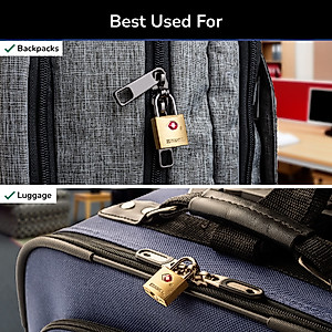 BRINKS - 22mm TSA Approved Solid Brass Keyed Travel Padlock, 2-Pack - Chrome Plated with Hardened Steel Shackle, TSA Approved Lock for Travel and Inspection