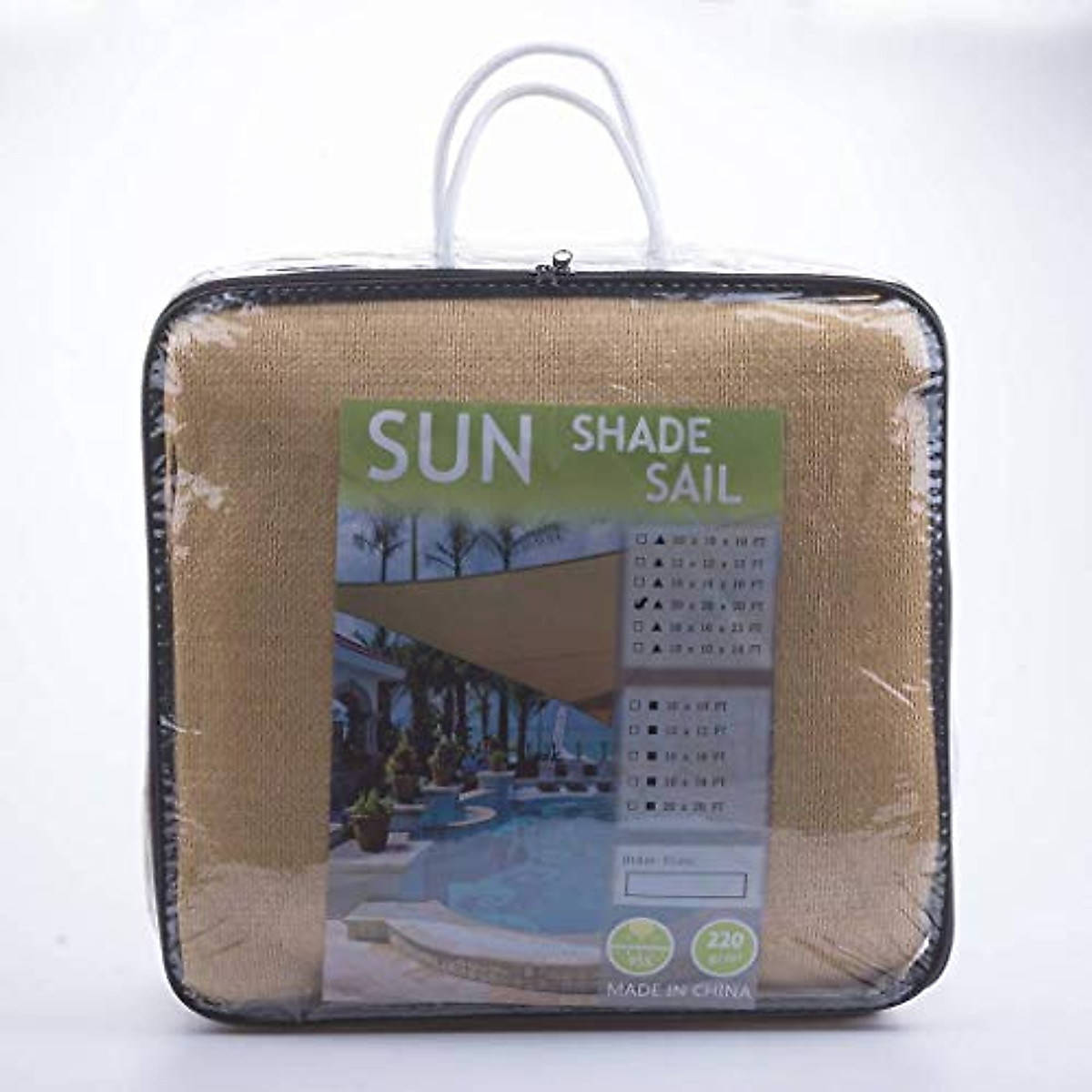 E.share Square 20ft X 20ft Sun Shade Sail Uv Top Canopy Patio Lawn Square Desert Sand UV Block for Outdoor Facility and Activities for Patio Backyard