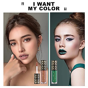 12Pcs Dark Liquid Lipstick Matte Sets, 24-Hour Smudge Proof Long Lasting Matte Lipstick Lip Stain Lip Gloss Set-White/Red/Vampire/Green/Black/Chocolate/Purple/Nude/Blue