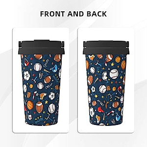 WANGZHAO Sports Baseball Game Print Double Wall Stainless Steel Vacuum Insulated Tumbler Cup Home Thermal Cup