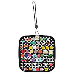 Littryee Shoe Charms Portable Roll Bag, Shoe Charms Organizer, Portable Wall Mounted Hanging Silicone Roll Storage Bag Display Stand for Shoe Charms