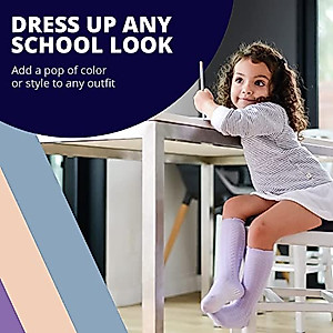 LA ACTIVE Girls Knee High Socks Cozy Warm Cotton Uniform Athletic Socks for Toddlers Dress Socks