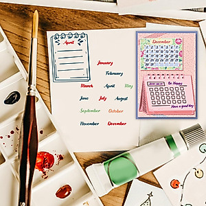 PH PandaHall Clear Calendar Stamps, Number Rubber Stamps Months Silicone Stamp Transparent Seal Stamps for DIY Scrapbooking, Photo Album Decorative, Cards Making, 6.2x4.3inch