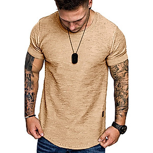 Fashion Mens T Shirt Muscle Gym Workout Athletic Shirt Cotton Tee Shirt Top X-Large