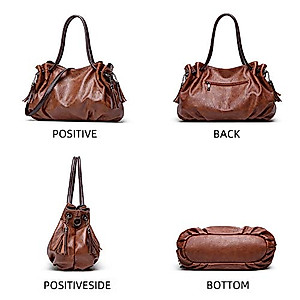 MINTEGRA Handbags for Women Hobo Shoulder Bags with Tassel Large Capacity Top Handle Bucket Bags