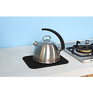 dealcase 9"X12" Environmental Silicone Mats, Premium Quality Insulated Flexible Durable Non Slip Coasters Hot Pads Hot Dishes, Pots Pans - Waterproof Trivet mat, Tableware Pad, Hygienic Safety, Black