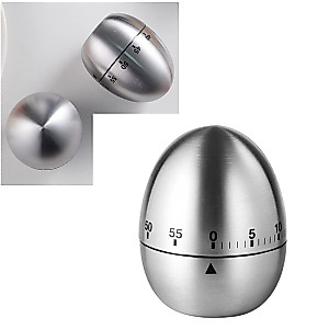 Beetoo Egg Timer, Mechanical Egg Kitchen Timer, Stainless Steel Egg Timer, Egg Kitchen Timer Cute Manual for Cooking Learning