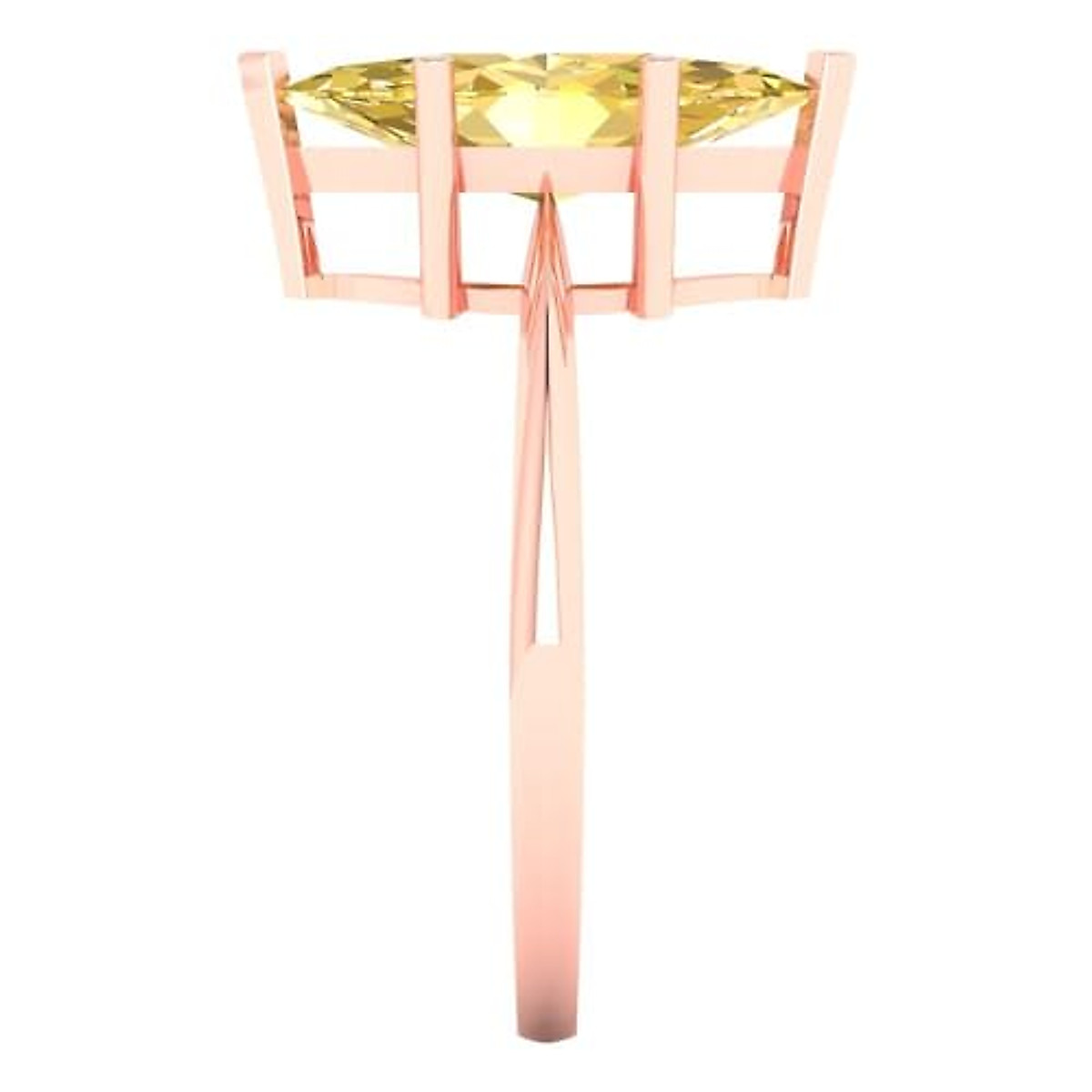 Clara Pucci 2.50 ct Marquise Cut Solitaire Yellow Simulated Diamond Engagement Bridal Promise Anniversary Ring 18K Rose Gold Size 10