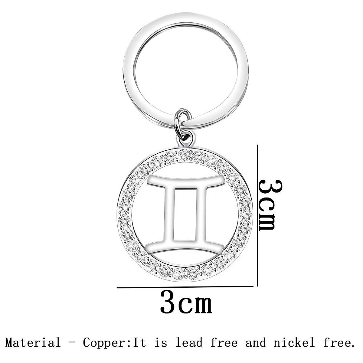 TGBJE Zodiac Constellation Keychain Zodiac Sign Gift Zodiac Outline Gift Horoscope Constellation Celestial Zodiac Keychain (Gemini SR)