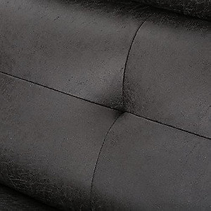 GDFStudio Hana Plush Cushion Tufted Back Loveseat Recliner (Microfiber/Slate)