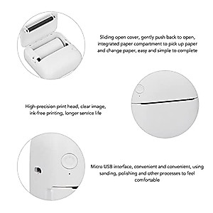 Mini Pocket Printer, Portable Pocket Thermal Printer, Bluetooth Inkless Instant Photo Printer, Small Pocket Thermal Sticker Printer for Kids Birthday, Mini Portable Inkless Pocket Thermal Photo P