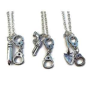 3 Partners In Crime Necklaces, Best Friends Set, Friendship Necklace