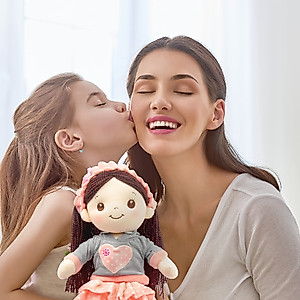 Linzy Toys, Peach 16" Jane Rag Doll, Sleeping Cuddle Buddy for Toddlers, Infants and Babies, Muñecas de trapo para niña, First Doll for Kids, Safe for All Ages.