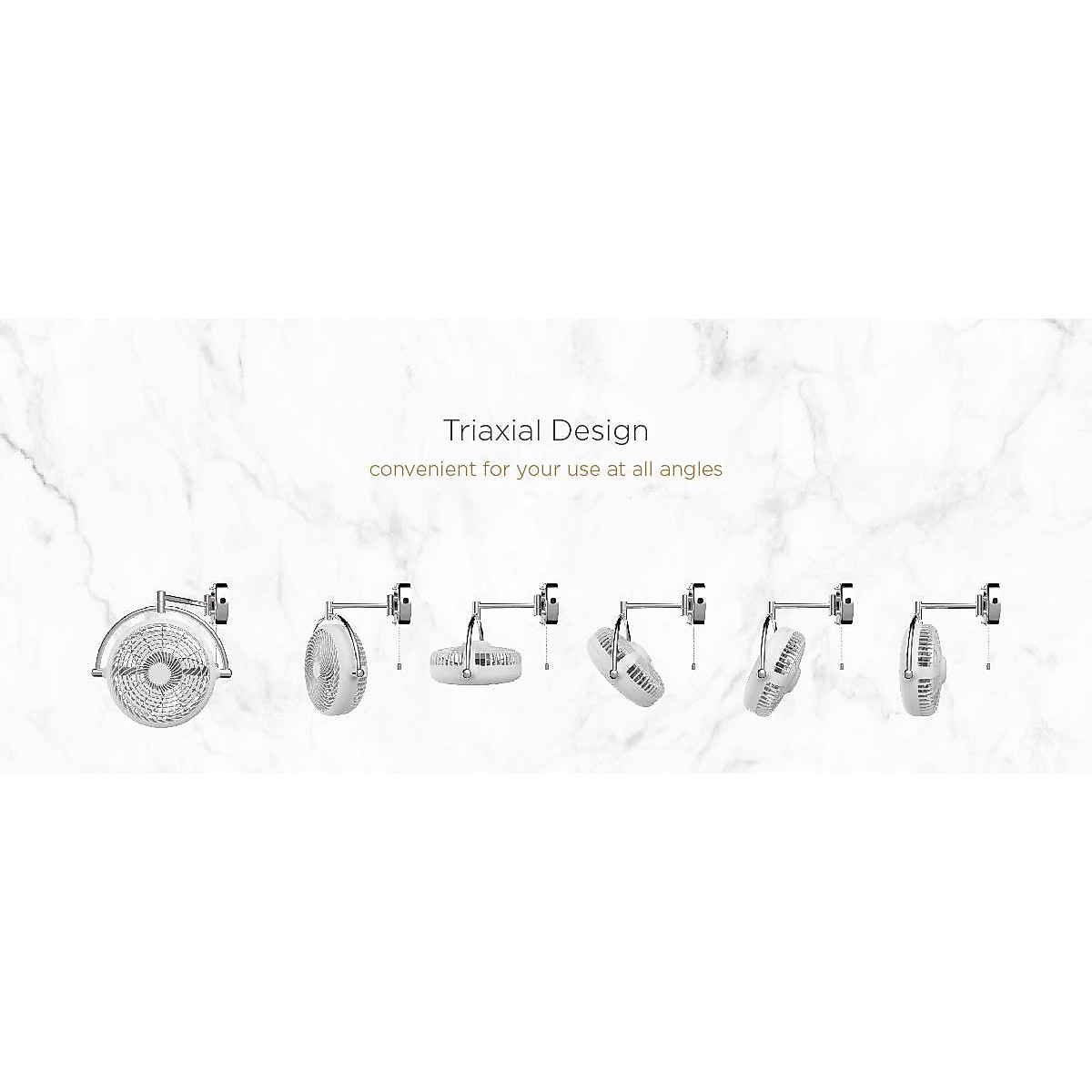 VIVI- 8 in. Wall Mount Swivel Fan with Folding Arm (Walnut)