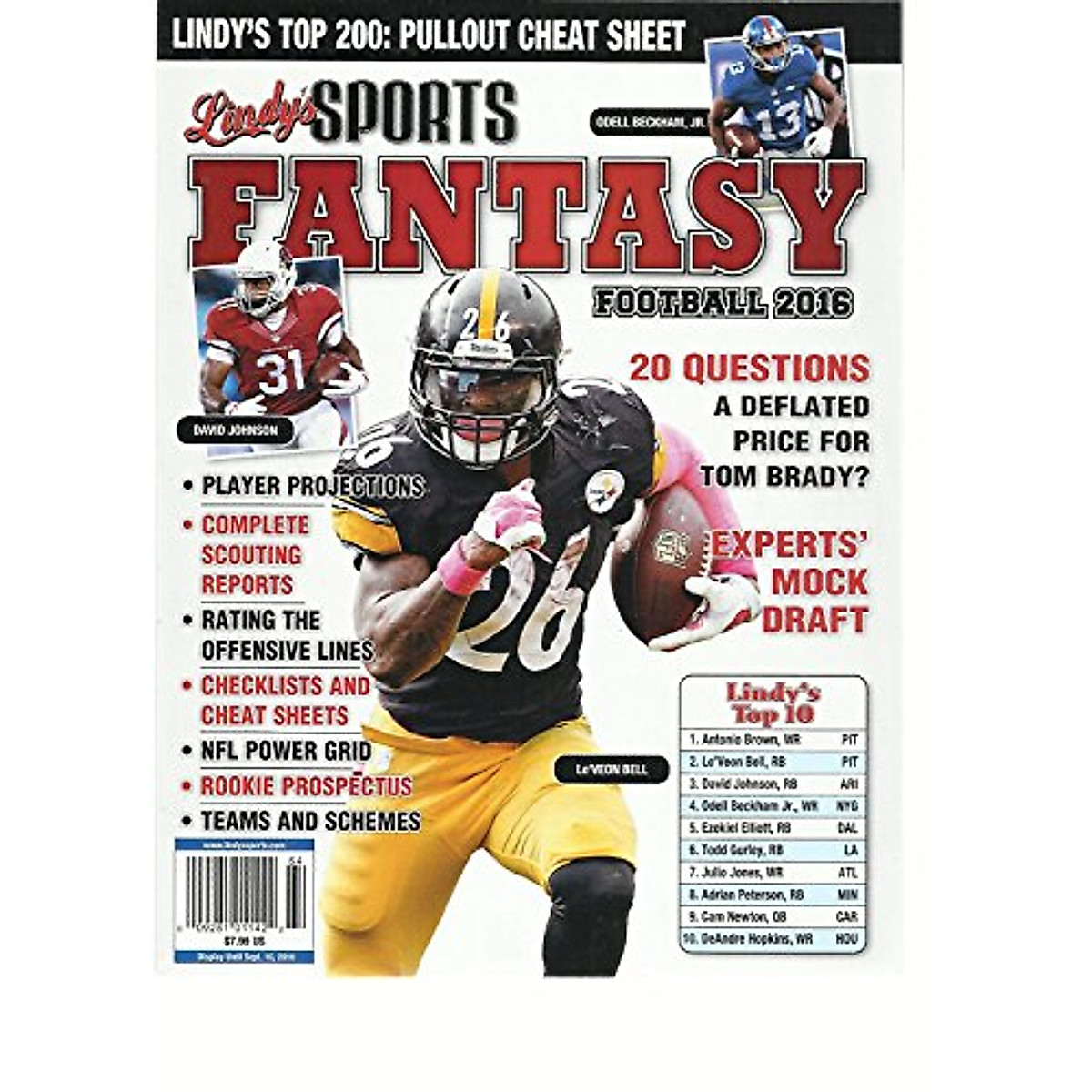 LINDY'S SPORT FANTASY FOOTBALL 2016, VOLUME, 16 (PLAYER PROJECTIONS)