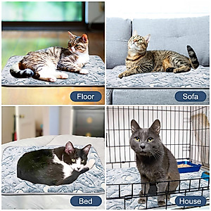 Leekalos Self Warming Cat Bed Self Heating Cat Dog Mat, Ultra Soft Extra Warm Thermal pet Pad for Indoor Outdoor Pets with Removable Cover Non-Slip Botom Washable