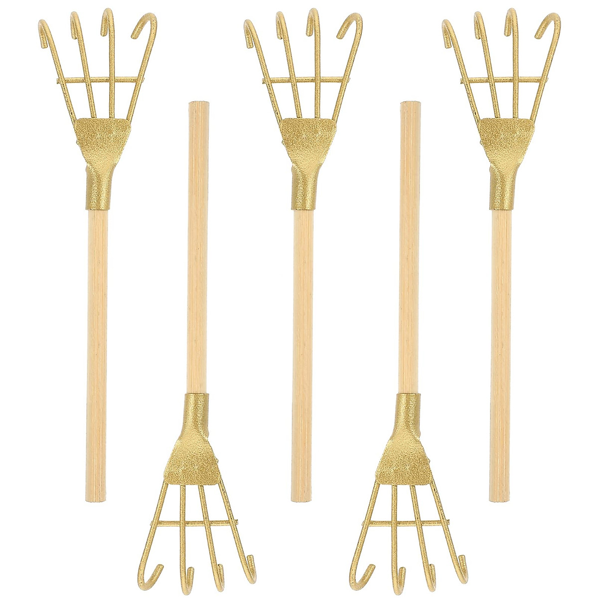 5pcs Incense Gray Iron Rake Bonsai Digging Rake Small Ashes Rakes Small Gardening Tools Tine Desktop Rake Iron Small Rakes Small Garden Rake Small Iron Rakes Rake for Transplanting