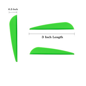 M.SJUMPPER ARCHERY Arrows Vanes Fletches 3 Inch Plastic TPU Fletching for Hunting Targeting Arrow (51 Pack) (Green)