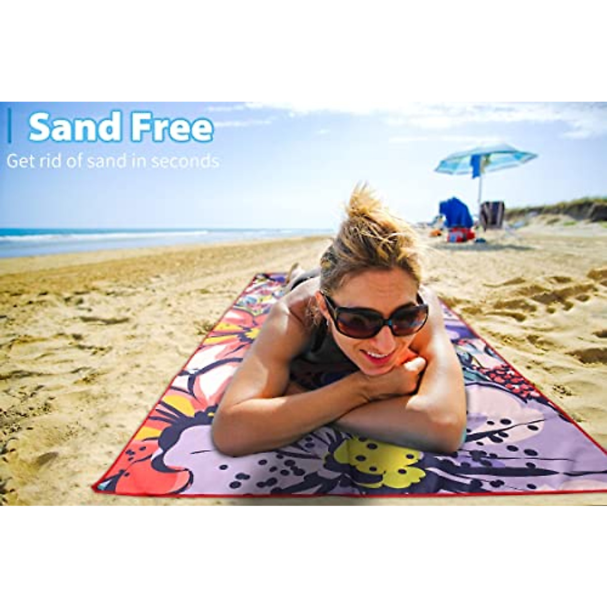 2 Pack Microfiber Oversized Lightweight Beach Towel 71"x32" XL Extra Large Thin Sand Free Towels Travel Swim Pool Yoga Gym Camping for Adults Women Men Beach Essentials Accessories Vacation Gift