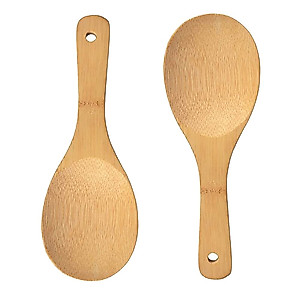 ccHuDE 4 Pcs Bamboo Non Stick Rice Spoon Rice Paddle Rice Spatula Rice Scooper Scoop for Sushi