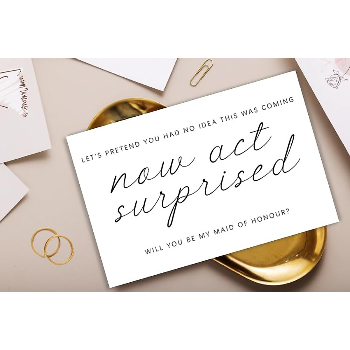 YiKaLus Wedding Maid of Honor Card, Blank Inside, 8 x 5.3 Inches, Recycled 300gsm Linen Cardstock, Sturdy Envelope