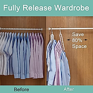 Magic Space Saving Clothes Hangers 10 Pack Cascading Hanger 9 Slots Closet Organizer Space Saver for Heavy Clothes (10)
