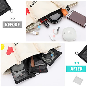 Black Small Zipper Pouch Mesh Mini Cosmetic Bag Coin Purse Bulk Mesh Coin Pouch Organizer for Women Travel Home, 5 x 4 Inch(20 Pcs)