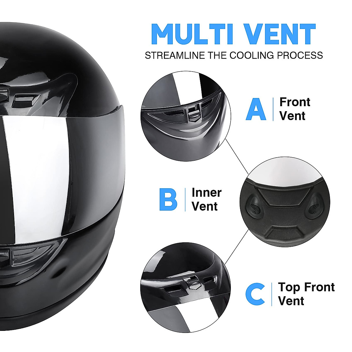 SLMOTO DOT Approved Motorcycle Helmet Hot Gloss Black Full Face Mirror Visor Sun Shield Street Helmet