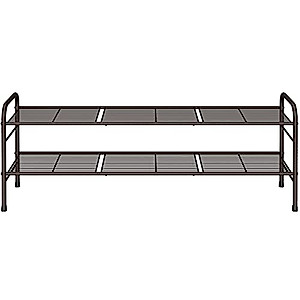 Dicasser 2-Tier Long Shoe Rack Organizer Extra Large Capacity for 18 Pairs,Bronze