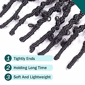 Re4u Butterfly Locs Crochet Hair 12 Inch, 8 Packs Distressed Butterfly Twist Crochet Hair For Black Women, Butterfly Locs Crochet Braids (1B#)