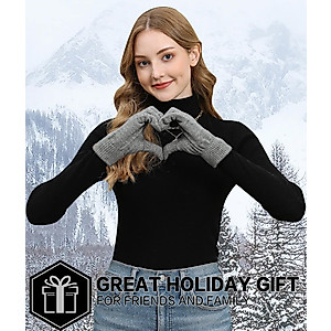 FZ FANTASTIC ZONE Women's Winter Touchscreen Wool Magic Gloves Warm Knit Fleece Lined for Women