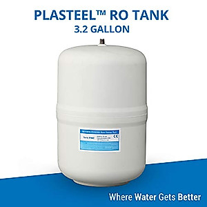 Plasteel Reverse Osmosis White Water Storage Tank 3.2 Gallon, ¼” NPT SS, Pre-Charge 6 psi
