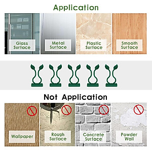 Revylink 100Pcs Plant Clips for Vines Wall Plant Clips for Climbing Plants Training Sticky Hooks Hanging Plants Climbing Wall Fixture Clips Plant Climber Vine Plant Support Green