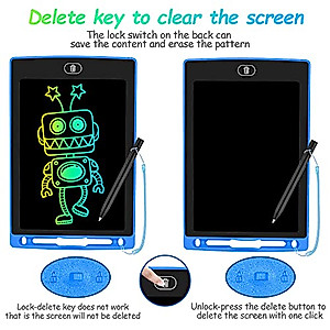 2 Pack LCD Writing Tablet, 8.5 Inch Toddler Colorful Doodle Board, Erasable Reusable Electronic Drawing Tablet Scribbler Pads, Educational Kids Toys Gift for Age 2 3 4 5 6 7 8 Years Old Boys Girls