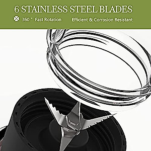 Smoothie Blender Personal Blender, Chic Now Portable Smoothie Maker for Juice Shakes and Smoothie with 6 Sharp Blades, Travel Cup and Lid, Green