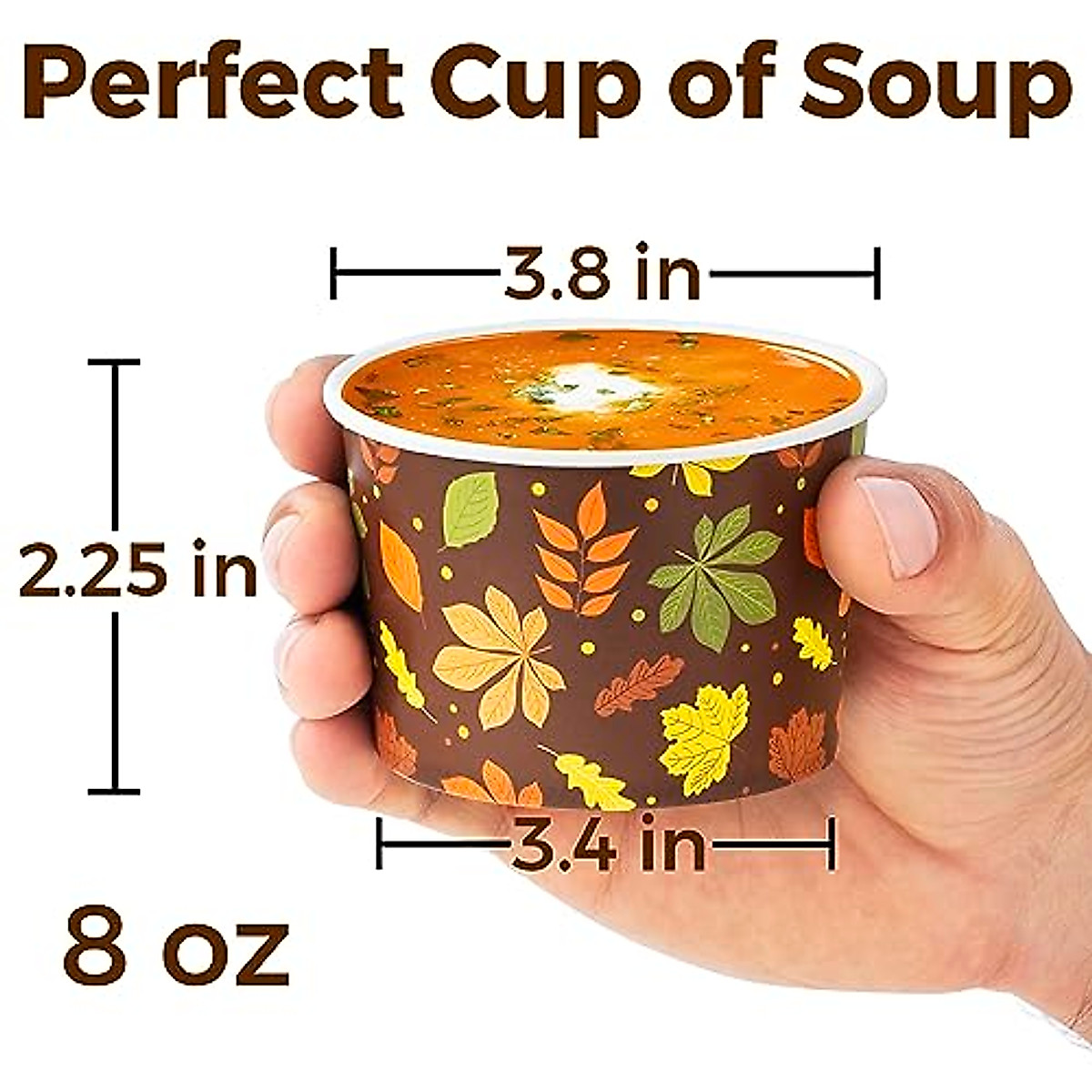 ROYAL BLUEBONNET Disposable Fall Bowls – 48 8oz Fall Themed Bowls for Thanksgiving Soup Bowls, Paper Bowls for Chili, Halloween Snack Cups, Pumpkin Soup Bowls, Fall Party Supplies, Fall Dessert Bowls