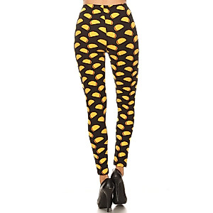 Leggings Depot High Waisted Camouflage & Multiple Print Leggings for Women-Full Length-S502, Taco Mia, One Size